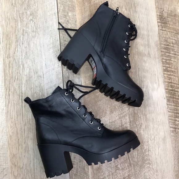 bp | Shoes | Bp Leather Combat Platform Boots | Poshmark